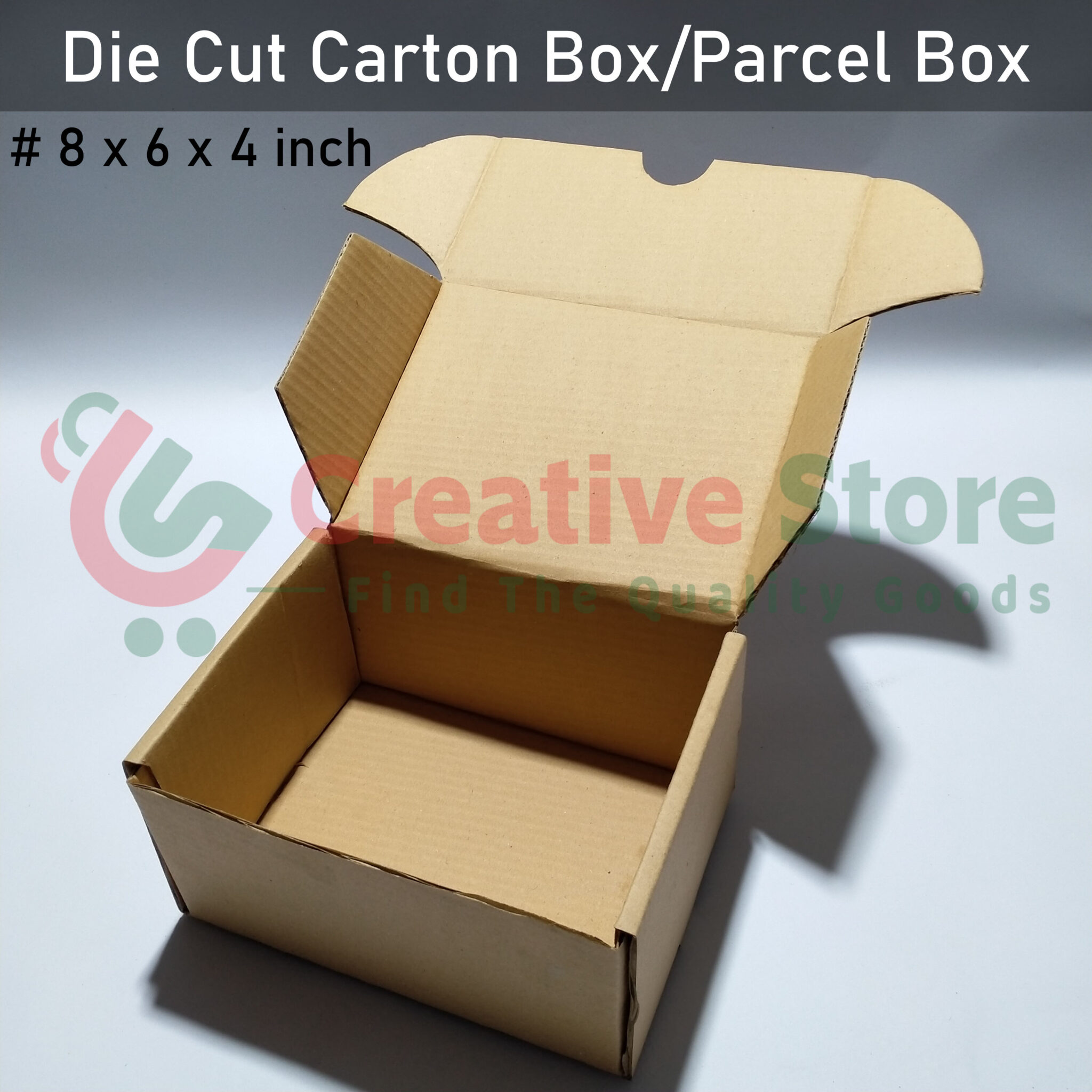3Ply Die Cut Carton Box/Parcel Box (8x6x4 inch) - Creative Store